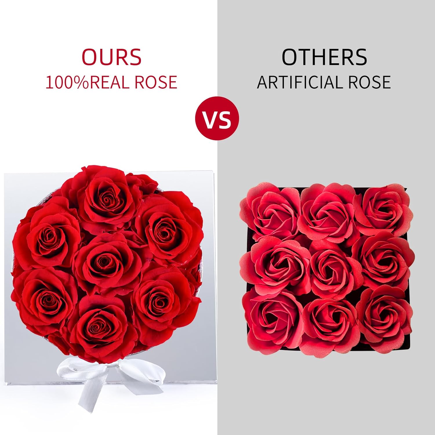 Rosas preservadas de 7 piezas en una caja para entrega Prime Forever ...