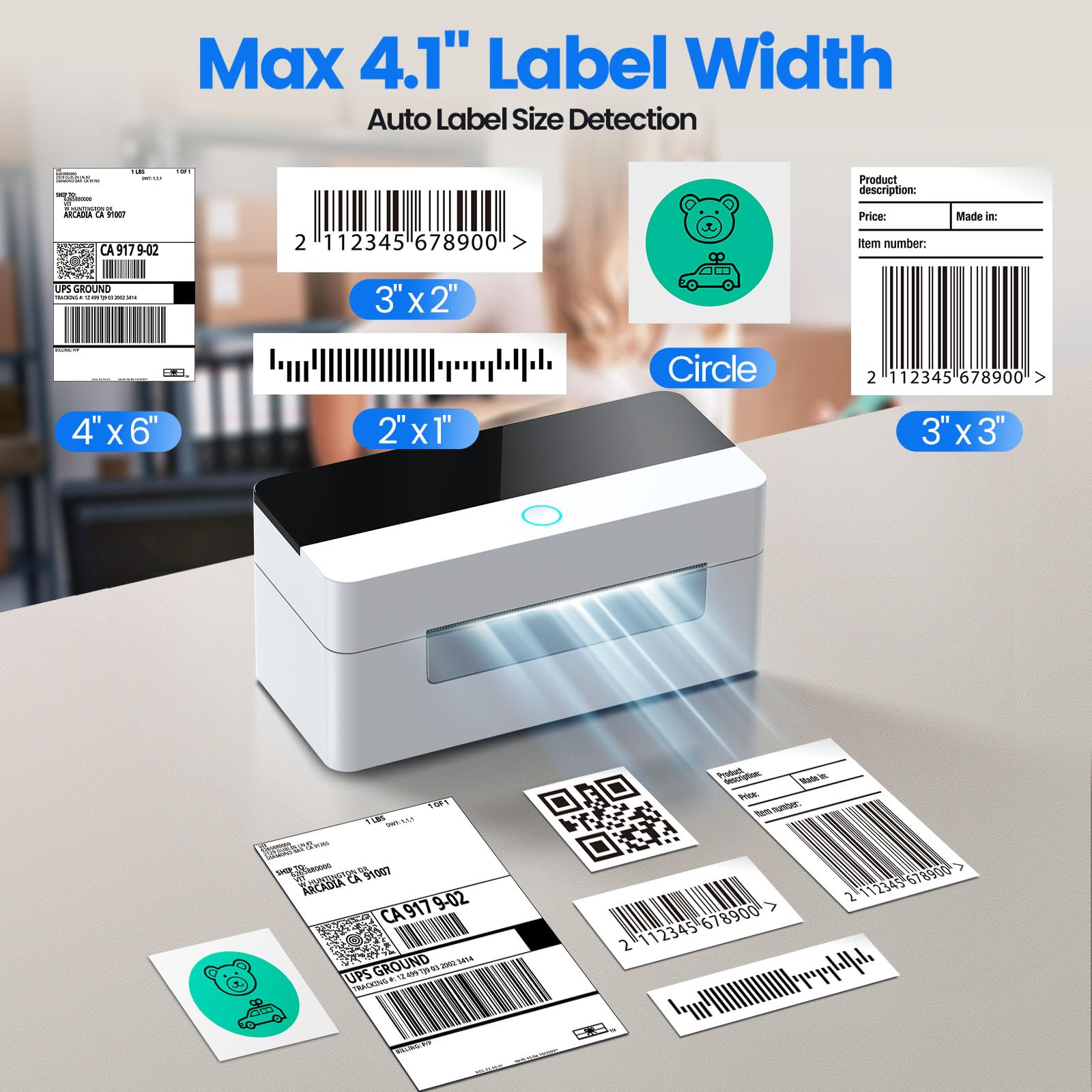 Snapklik.com : BPXX Bluetooth Thermal Label Printer - Clear Print ...