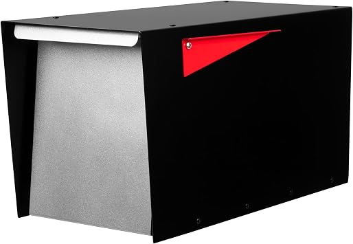 Amazon.com: Ilyapa Modern Mailbox for Post Mount - Black with Gray Door ...