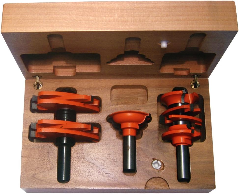CMT ORANGE TOOLS 3-Piece Mortise & Tenon & Rail Stile Router Bit Set ...