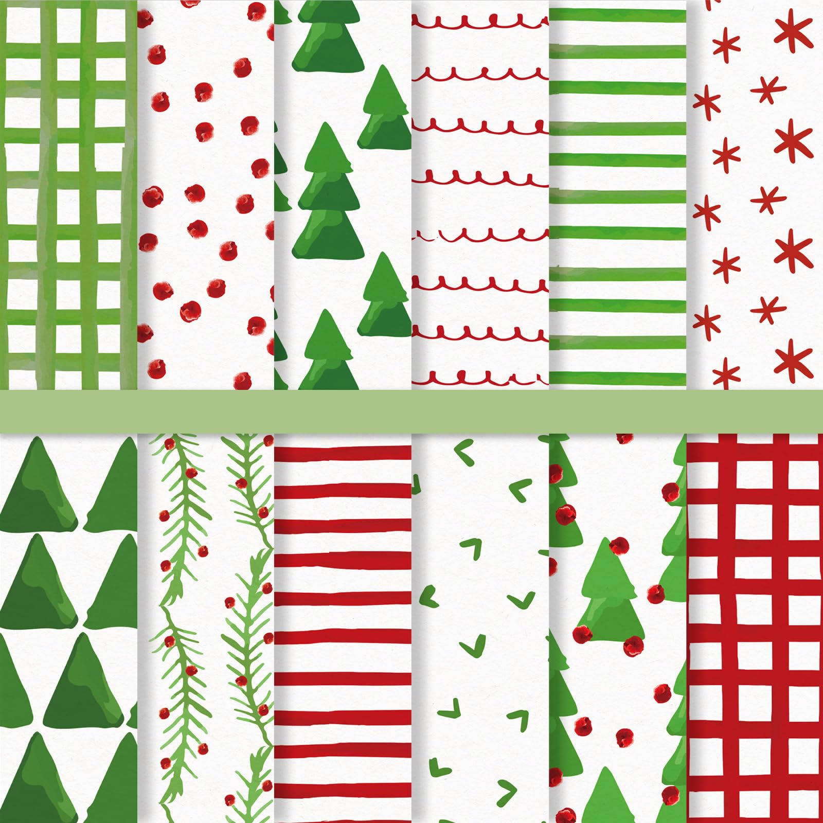 Amazon.com : JarThenaAMCS 24 Sheets Christmas Pattern Paper Watercolor ...