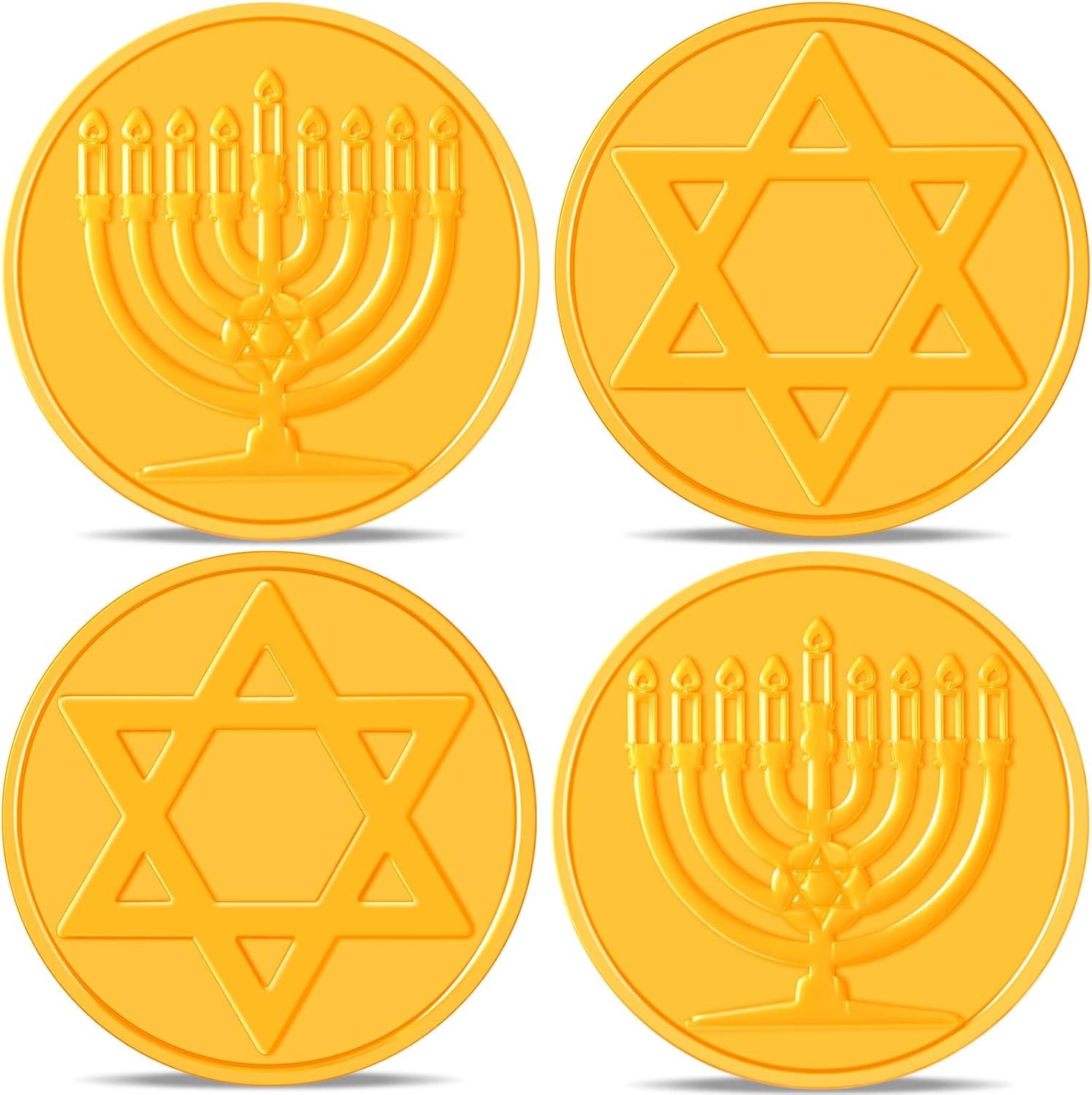 Amazon.com: 240 Pieces Hanukkah Coins Hanukkah Gelt Coins Plastic Gold ...