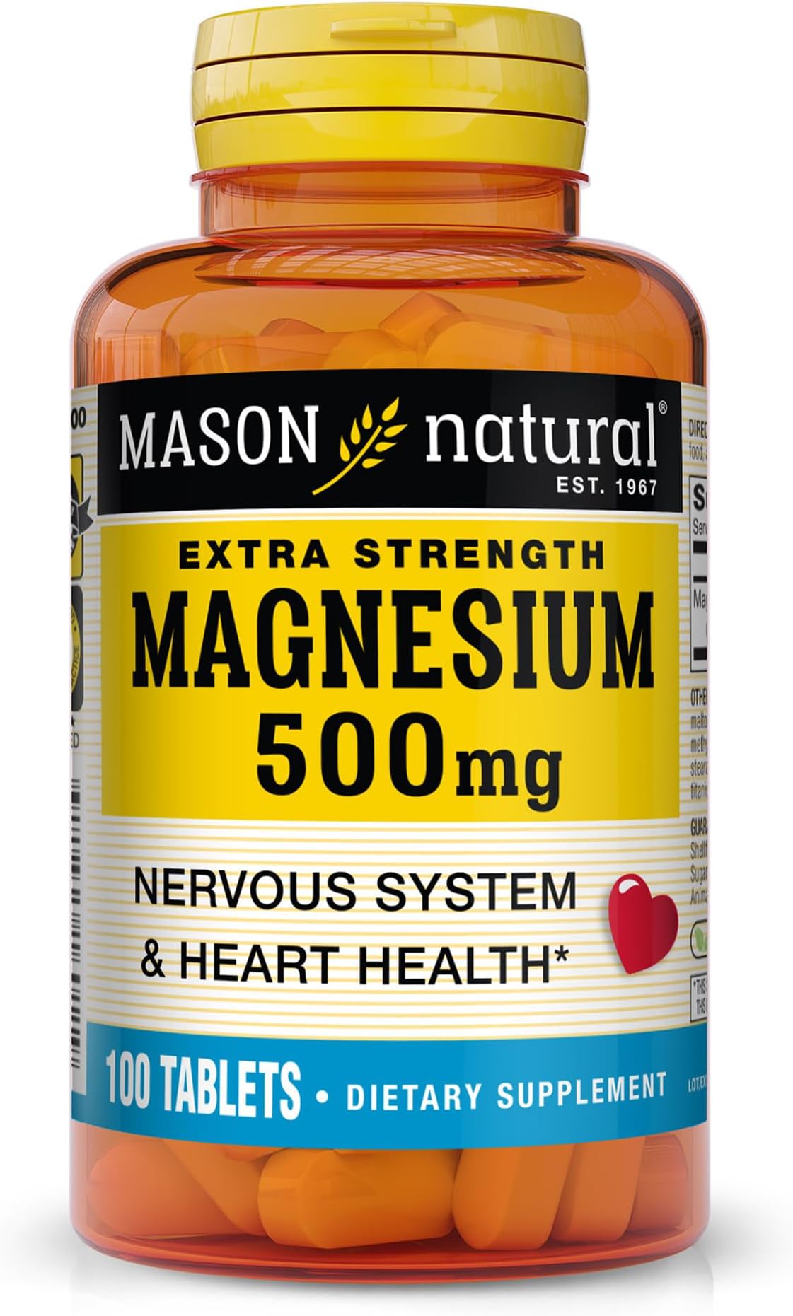 Amazon.com: MASON NATURAL Magnesium Citrate 250 mg Fast Absorption - 60 ...