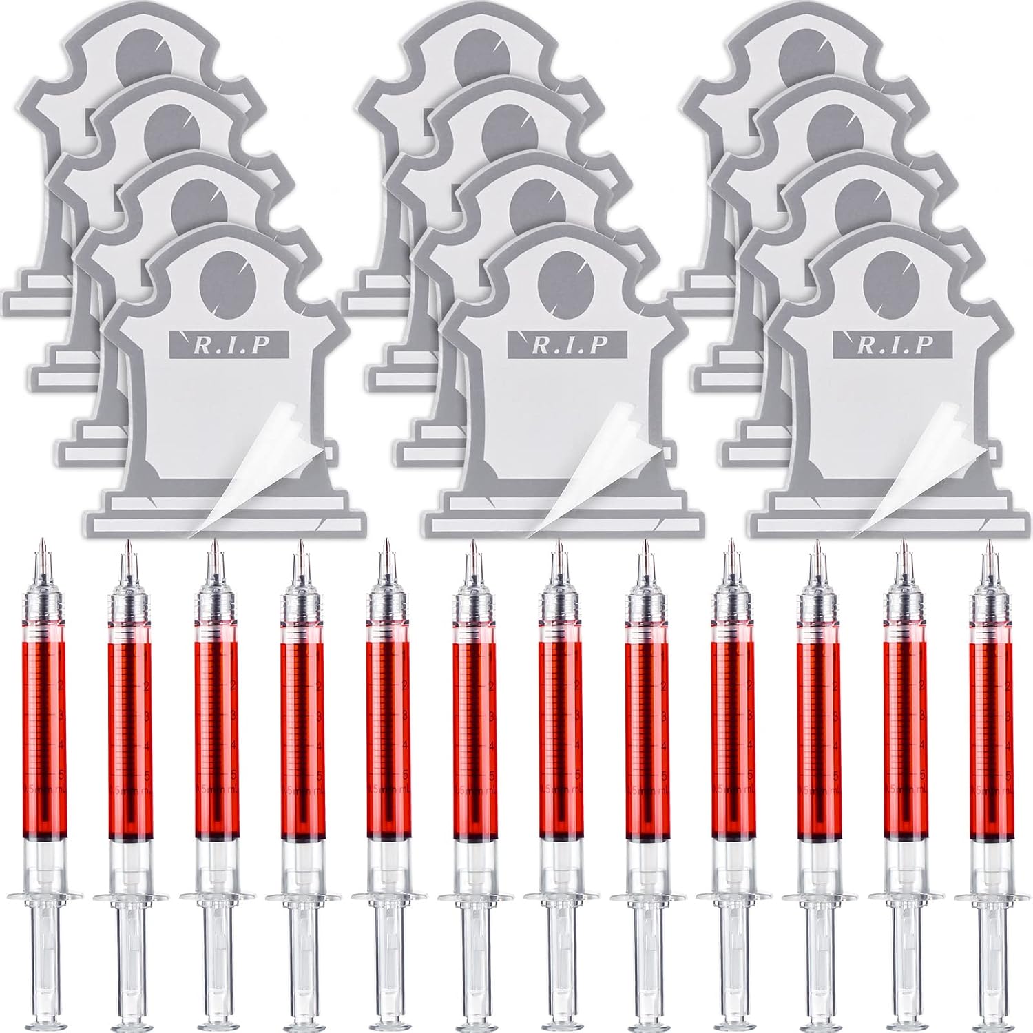 Amazon.com : Qeeenar 24 Pcs Halloween Nurse Notes Nurse Syringe Pens ...