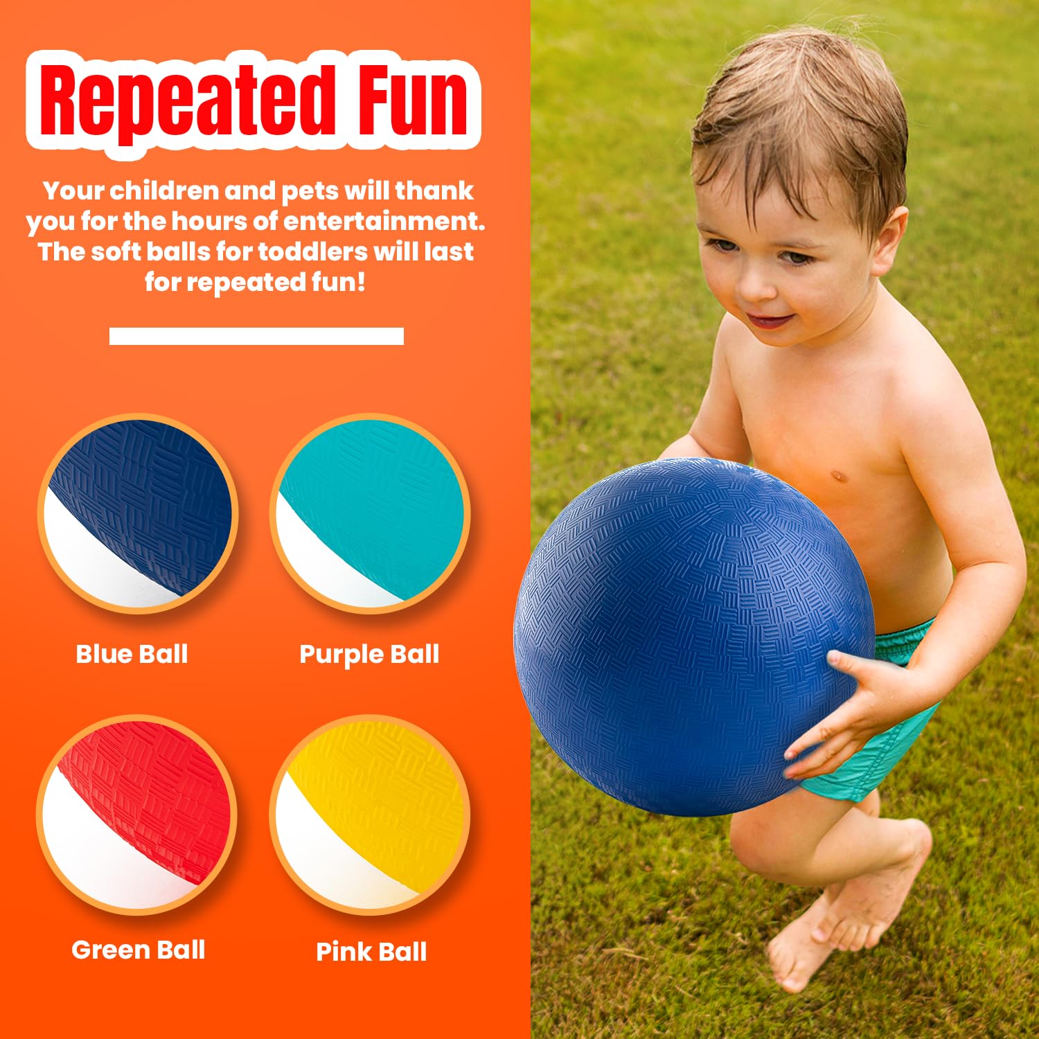 Snapklik.com : New Bounce Playground Balls For Kids - Set Of 4 Rubber ...