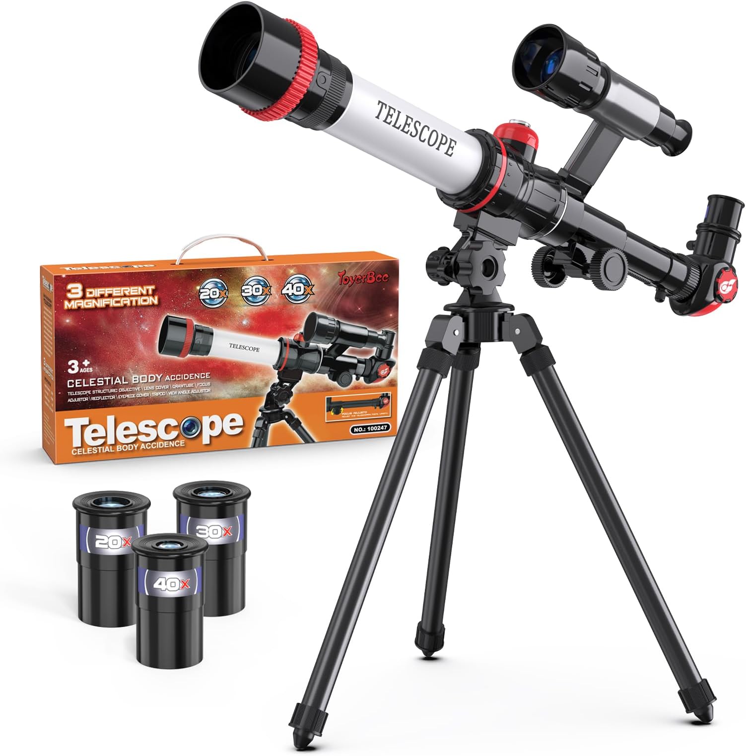 Amazon.com: ToyerBee Telescope for Kids, Kids Telescope with 3 ...