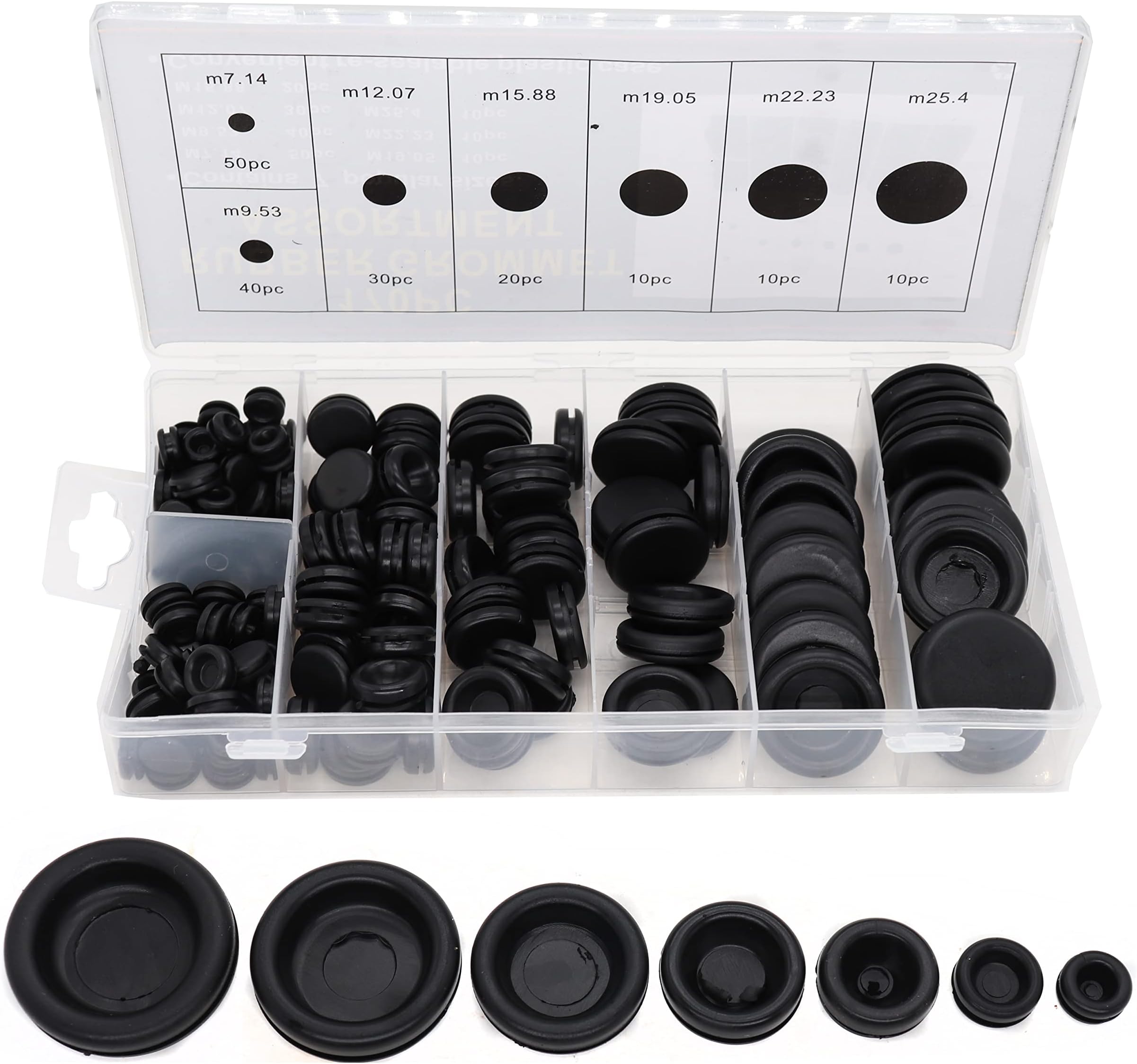 Amazon.com: 180 Pieces Rubber Grommet Assortment Kit Electrical ...