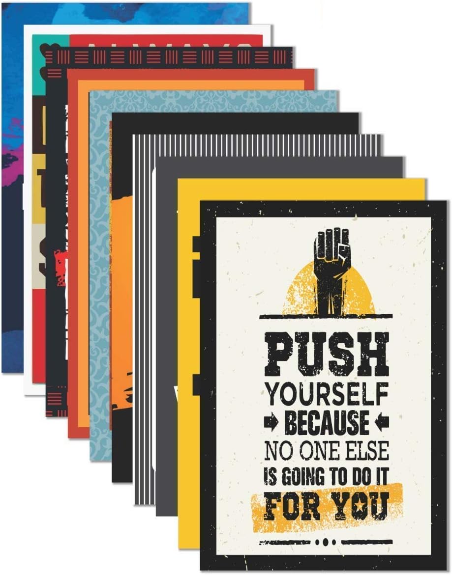 Amazon Brand - Umi Motivational Gym Posters for Home, Home Decor ...