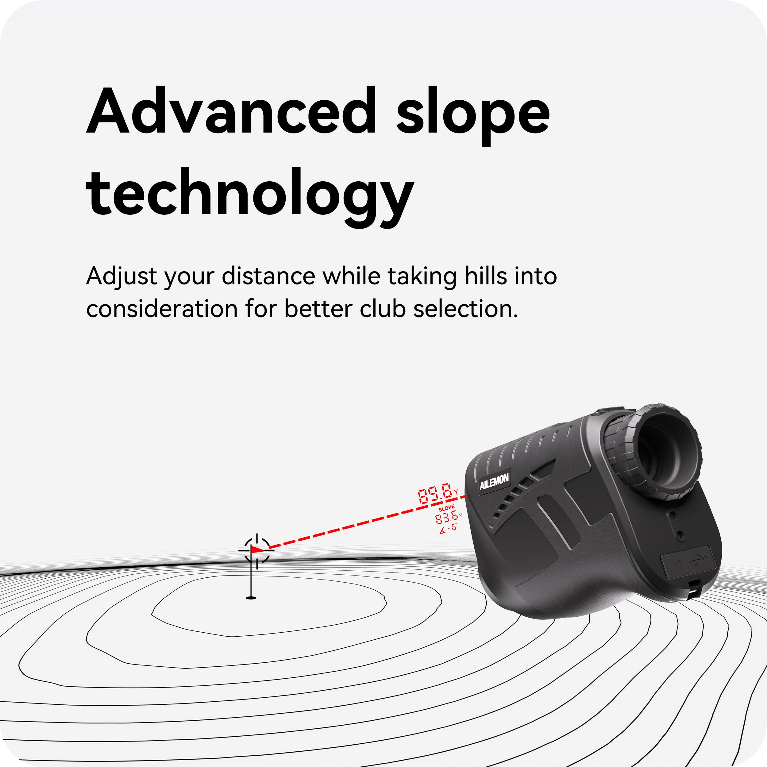 Snapklik.com : AILEMON 6X Golf/Hunting Rangefinder Rechargeable 900Y Distance Measuring Scope