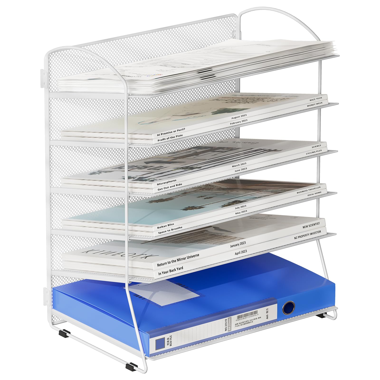 EasyPAG Desktop Mesh 6 Tier Desk Tidy Filing Tray Office File Sorter ...