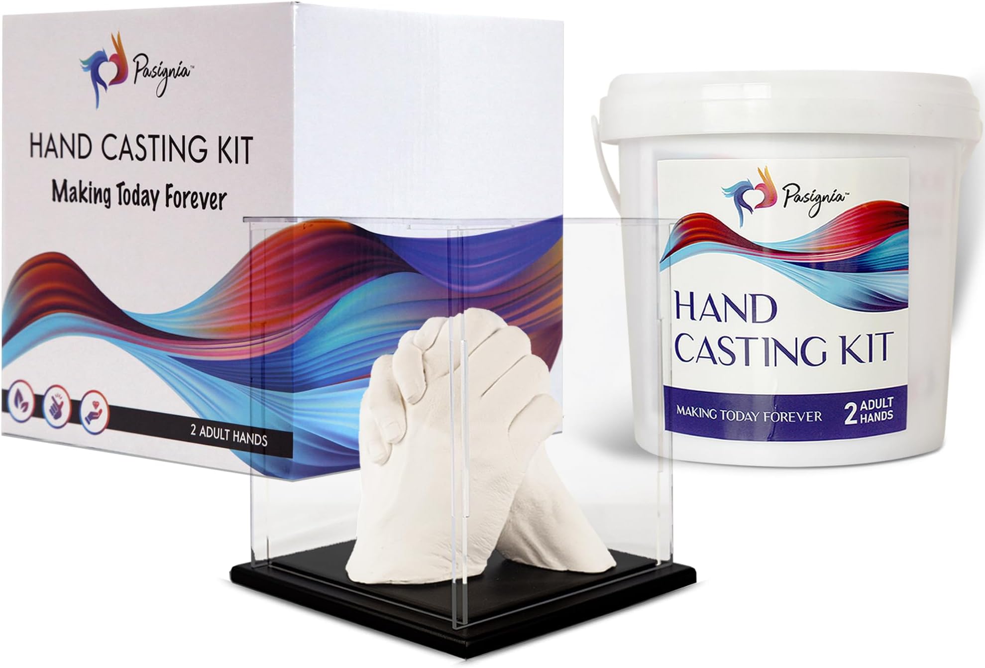 Hand Casting Kit for Couples, Adults + Display Case – DIY Plaster ...