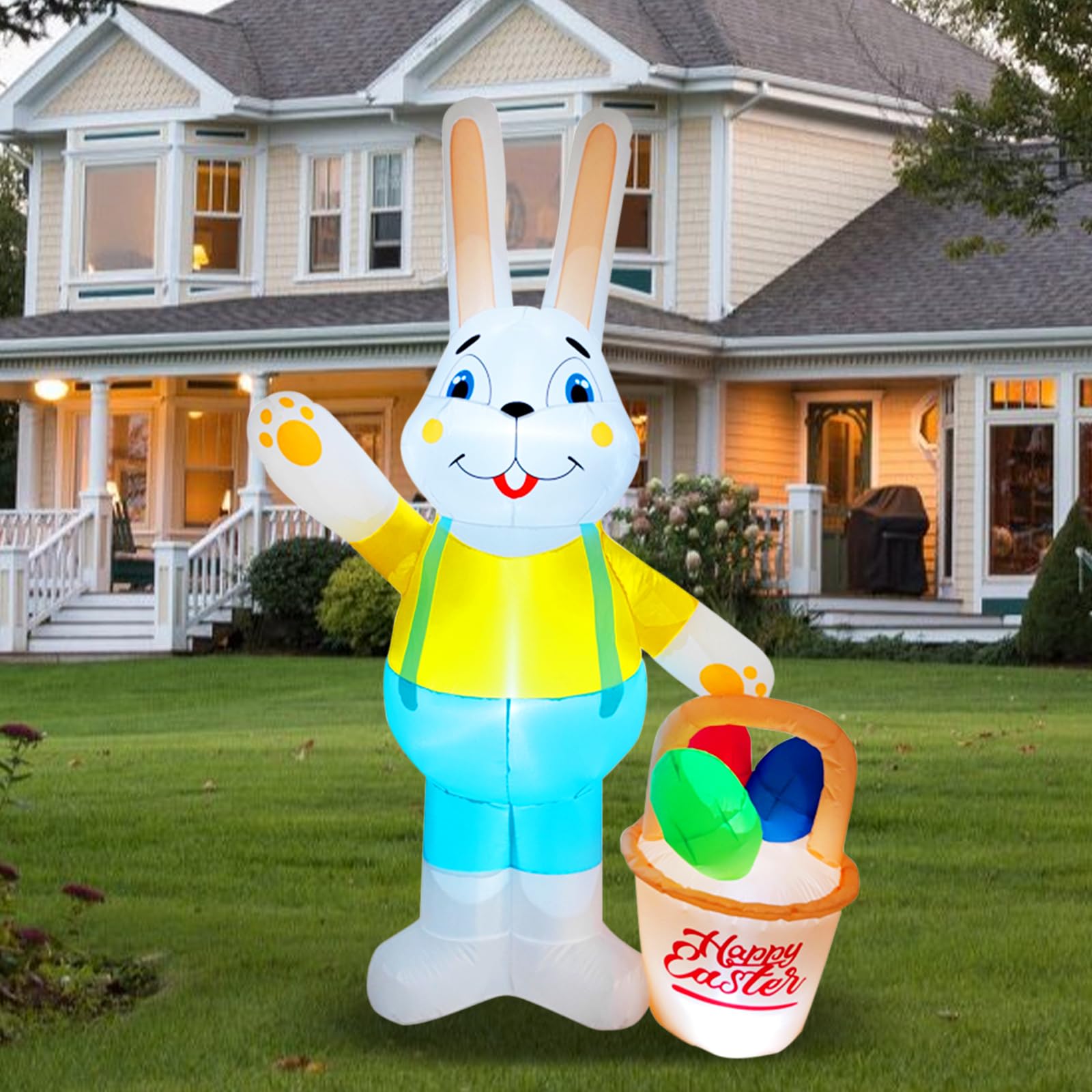 Amazon.com: 6.9FT Easter Inflatables Decorations, with Easter Egg in ...