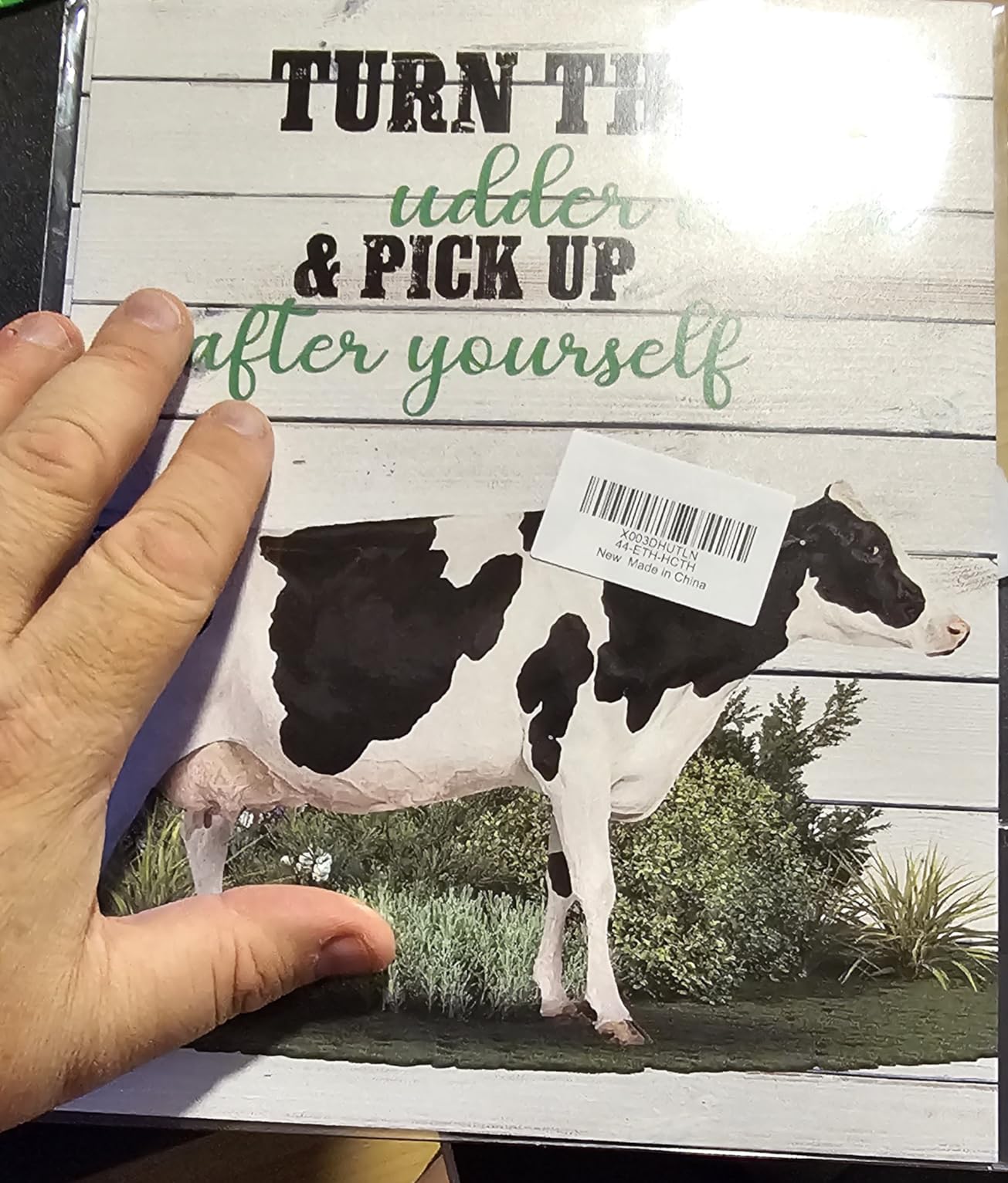 Amazon.com: MTL HOE Funny Cow Rustic Bathroom Decor Art Print ...