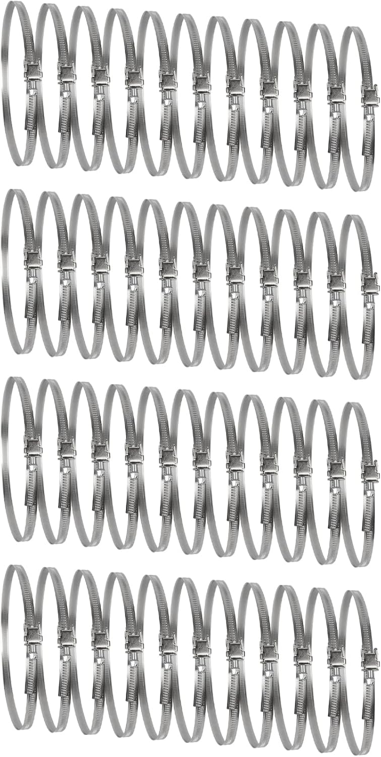 Amazon.com: 6" Inch Ducting Clamp - 40 Pieces of Adjustable Stainless ...