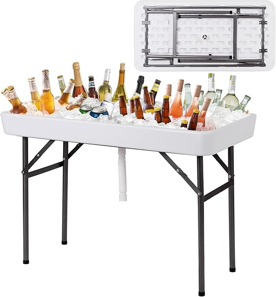 Amazon.com: Giantex 4 Foot Folding Ice Table with Drain and Removable ...