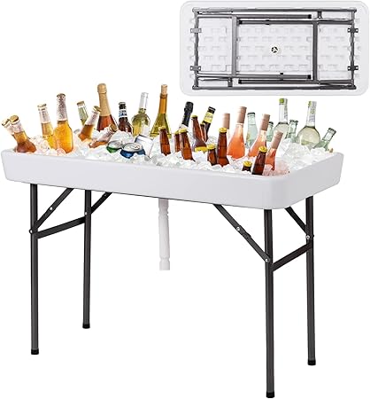 Amazon.com: Giantex 4 Foot Folding Ice Table with Drain and Removable ...