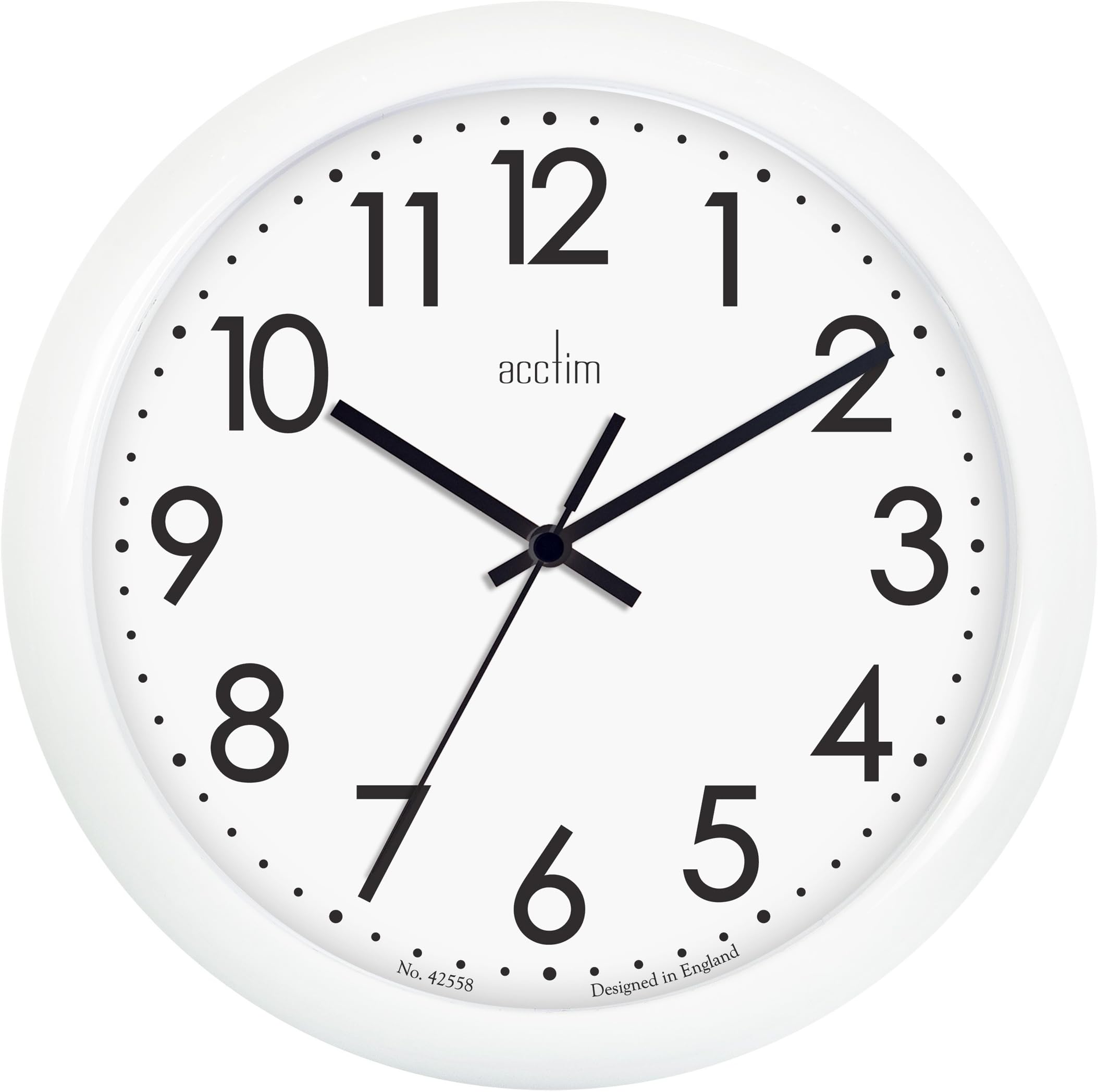 Acctim Aylesbury Kitchen Wall Clock Quartz White 25cm 92/301 : Amazon ...