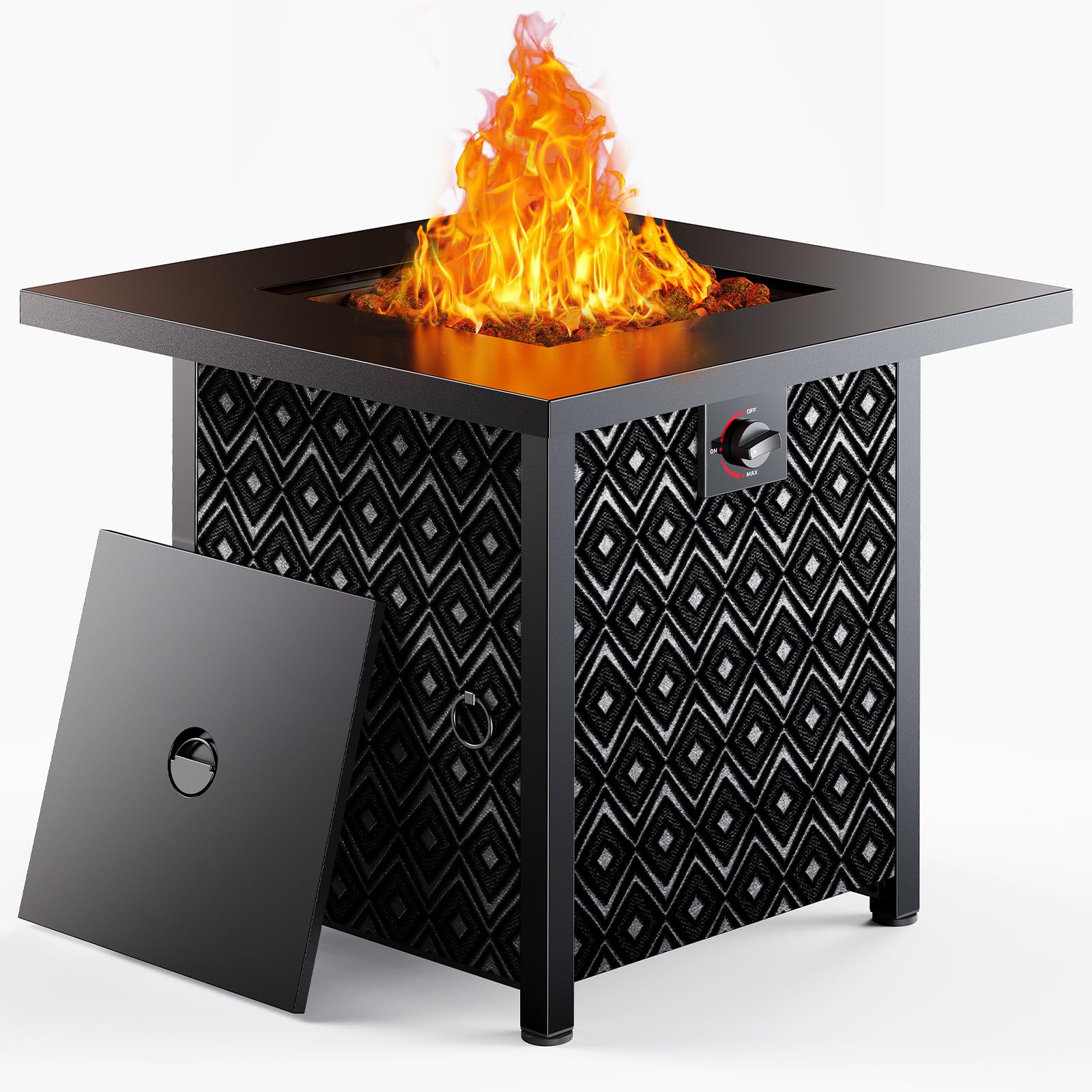 Amazon.com: Ciays Propane Fire Pit, 28” Gas Fire Pit with Texteline ...