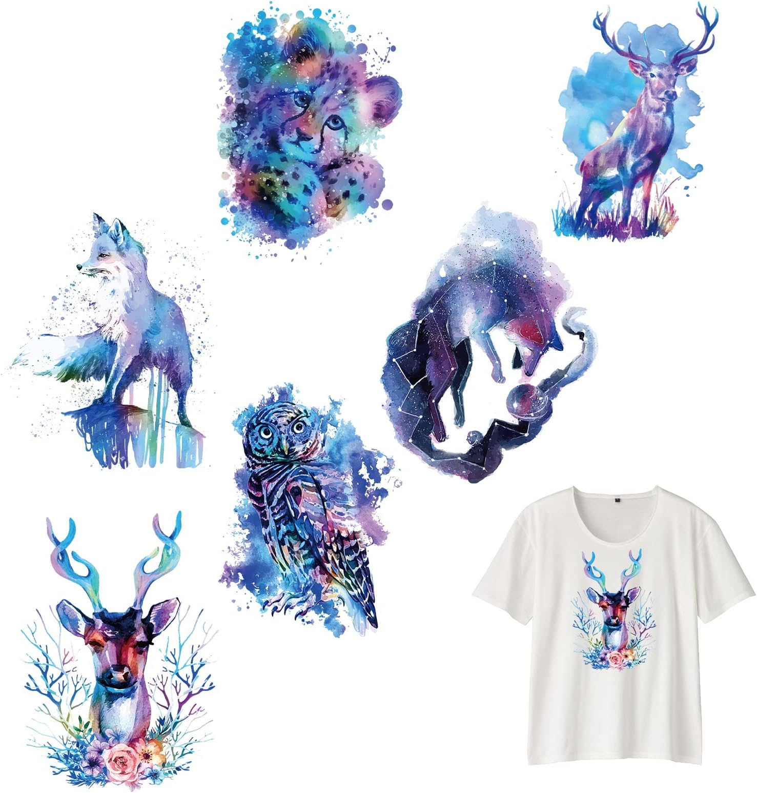 Amazon.com: 12Pcs Tiger Lion Iron On Decals for DIY Heat Transfer ...