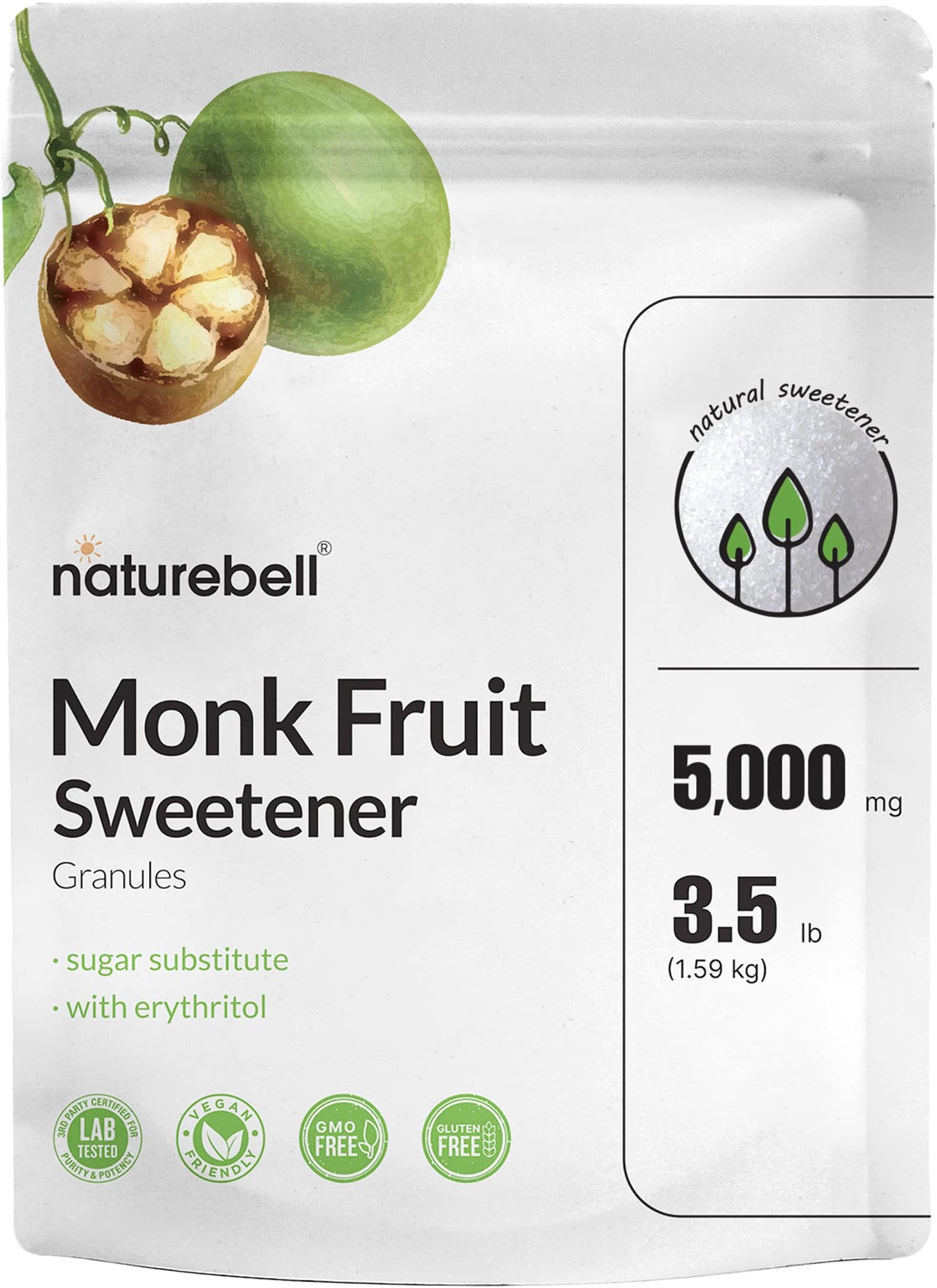 Amazon.com : Milliard Monk Fruit Sweetener 1:1 Sugar Replacement, 0 ...