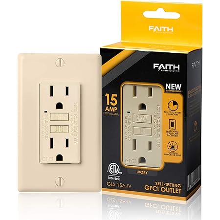 Faith 15A GFCI Outlets, Non-Tamper-Resistant GFI Duplex Receptacles ...