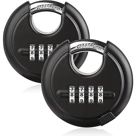 DAYGOS Heavy Duty Combination Padlock - Outdoor Stainless Steel Disc ...