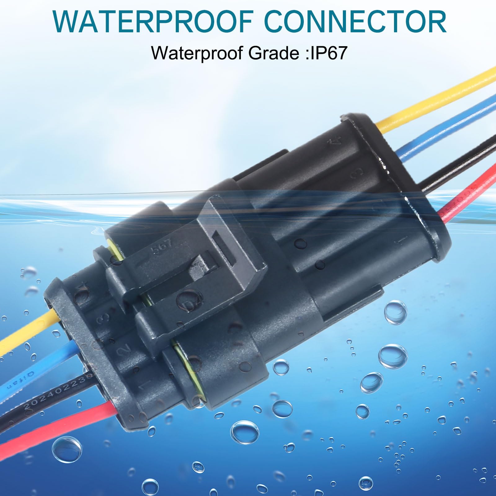 Snapklik.com : 10 Kits 4 Pin Connector Waterproof Connector 16 AWG 4 ...