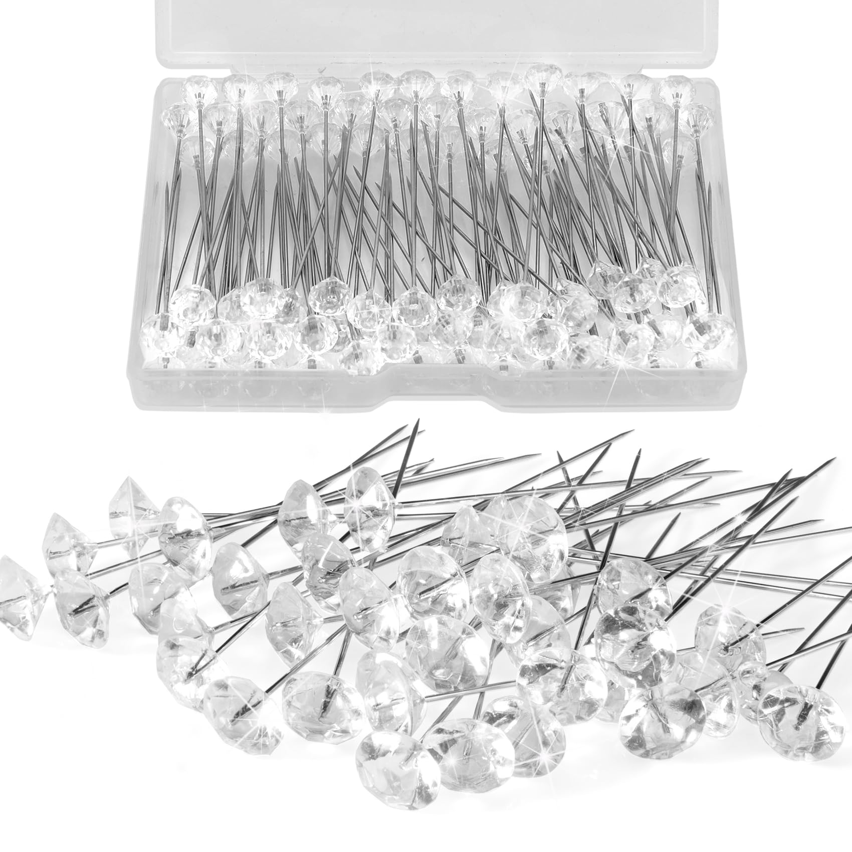 Amazon.com: 100pcs Diamond Pins for Bouquets, 2.1 Inch Floral Pins ...
