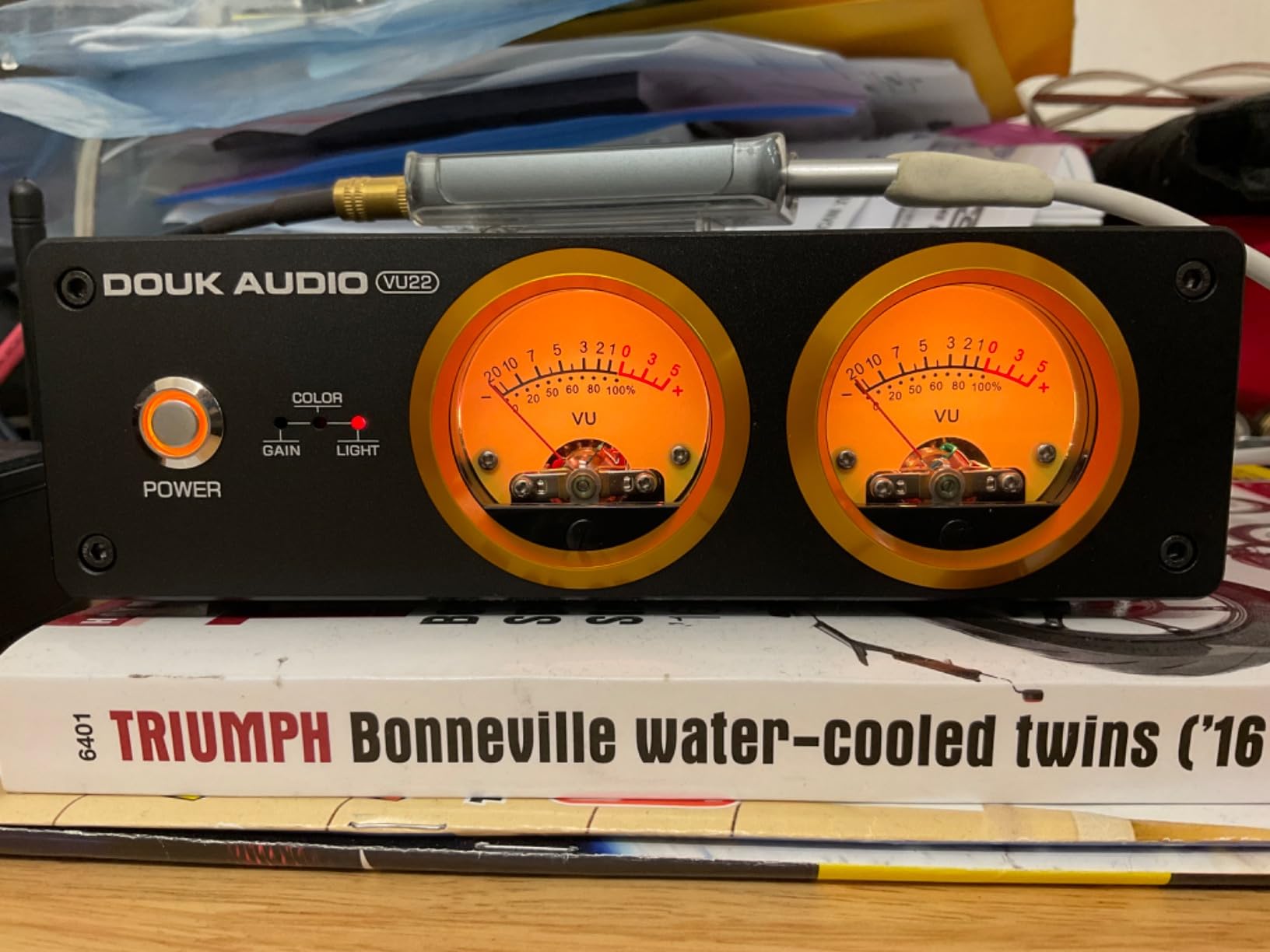 Douk Audio VU22 Dual Analog VU Meter Display DB Panel MIC+LINE Sound ...