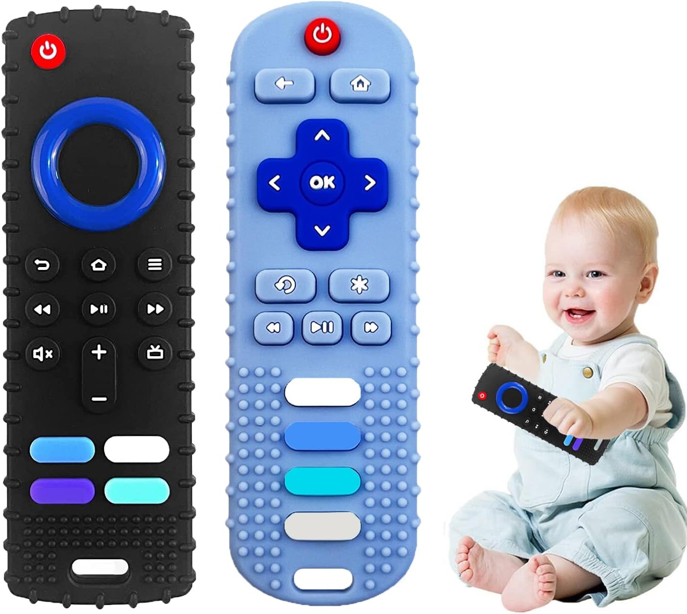 Amazon.com : Silicone Baby Teething Toys, Teething Toys for Babies 3 6 ...