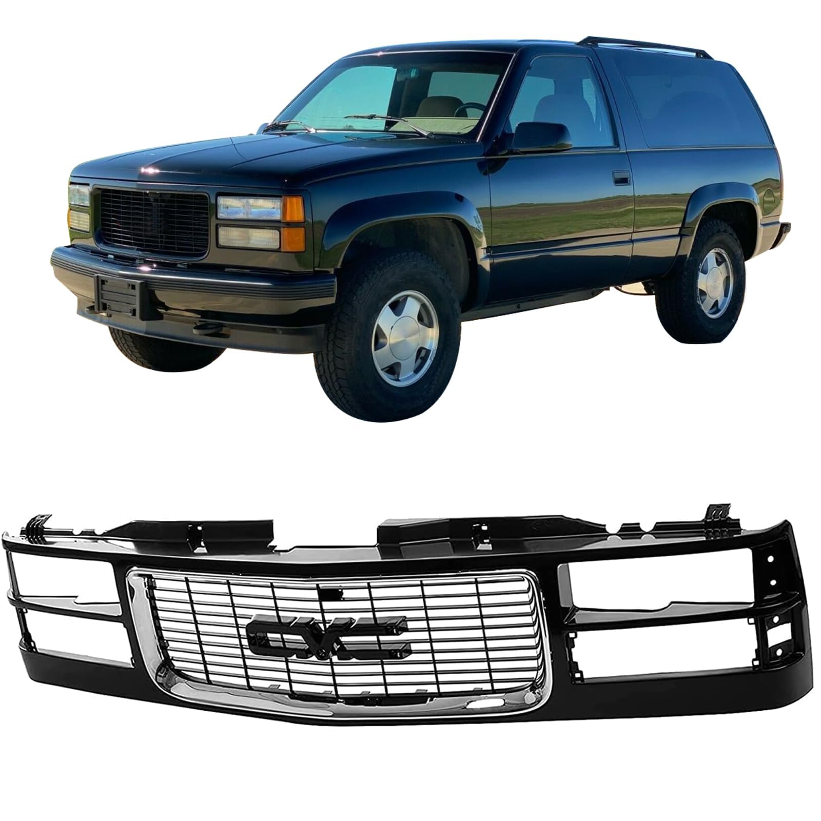 Amazon.com: Perfit Liner Front Grille Grill Dual Head Lamp Chrome ...