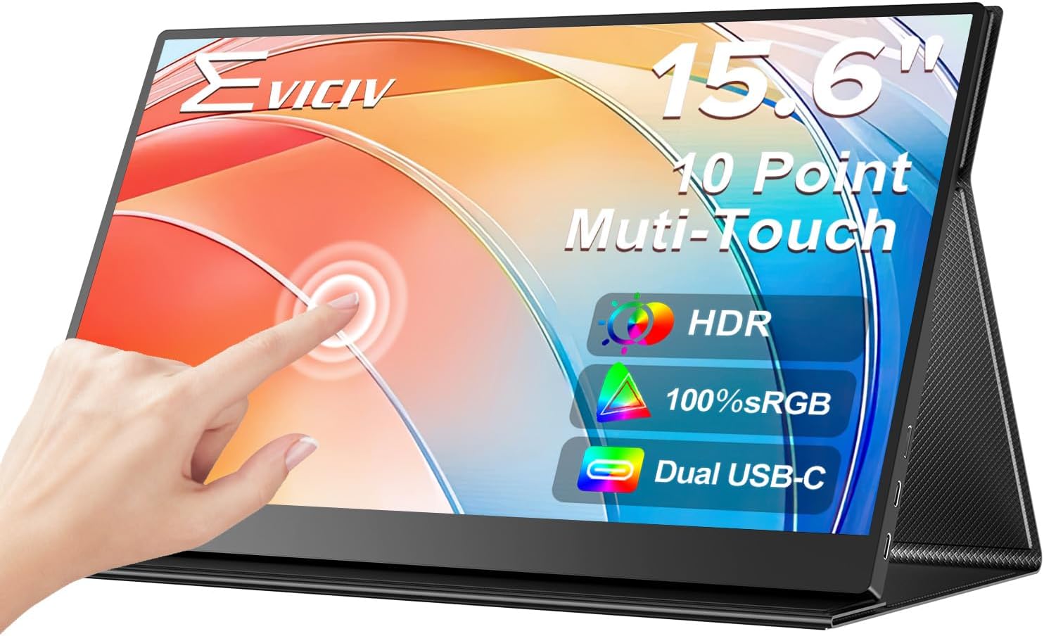 Amazon.com: EVICIV Portable Monitor Touchscreen 15.6 FHD 1080P IPS 10 ...