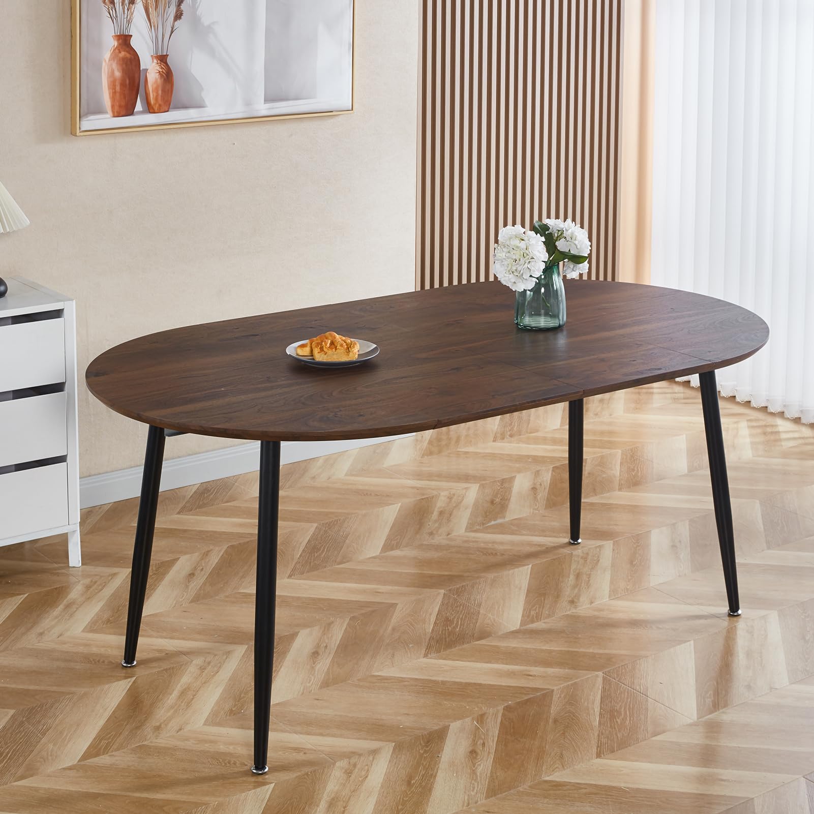 Amazon.com - Hommoo Extendable Dining Table for 4 6 8 Wooden Dining ...