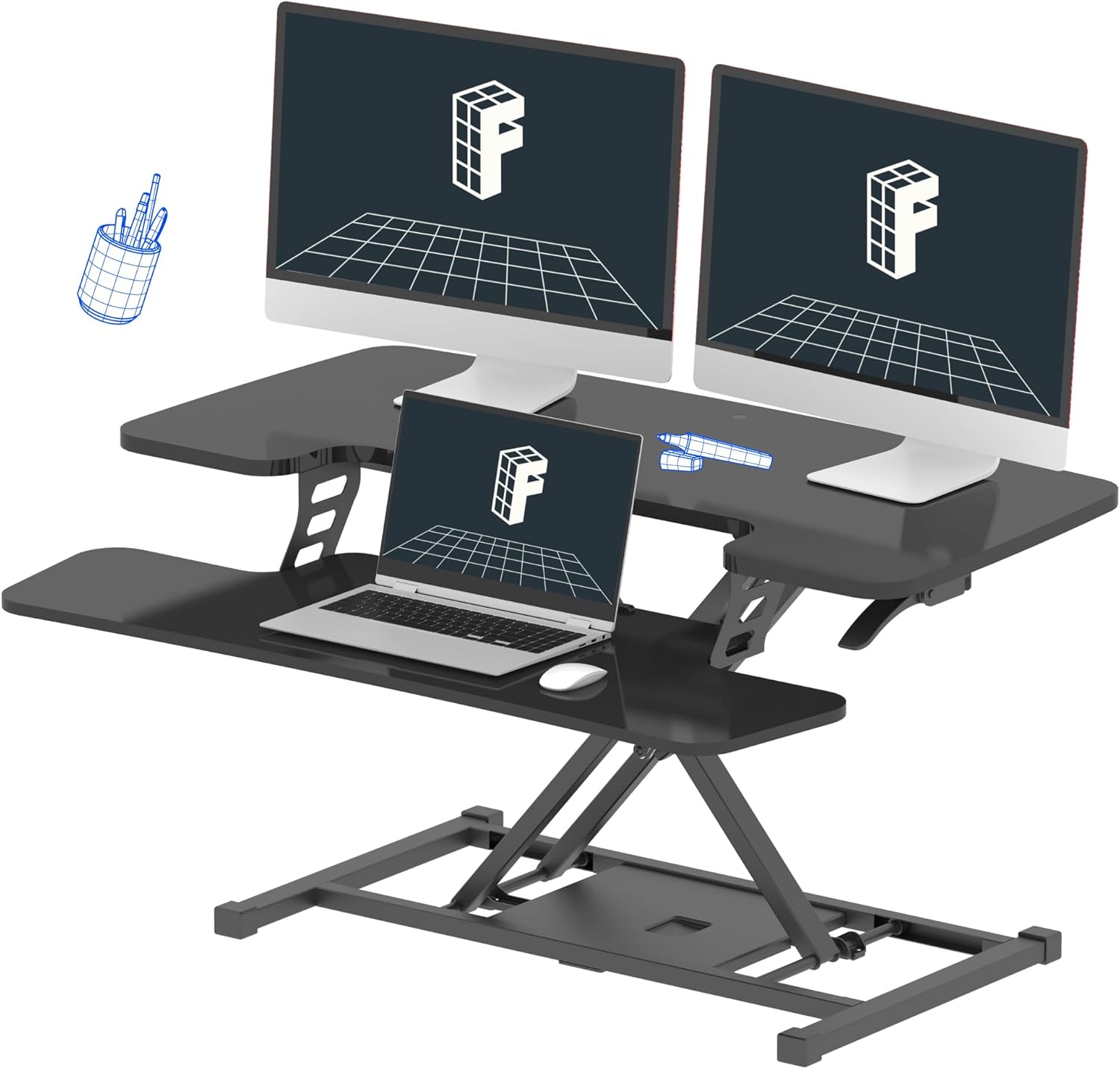 Amazon.com: FLEXISPOT 36-inch Standing Desk Converter Height Adjustable ...