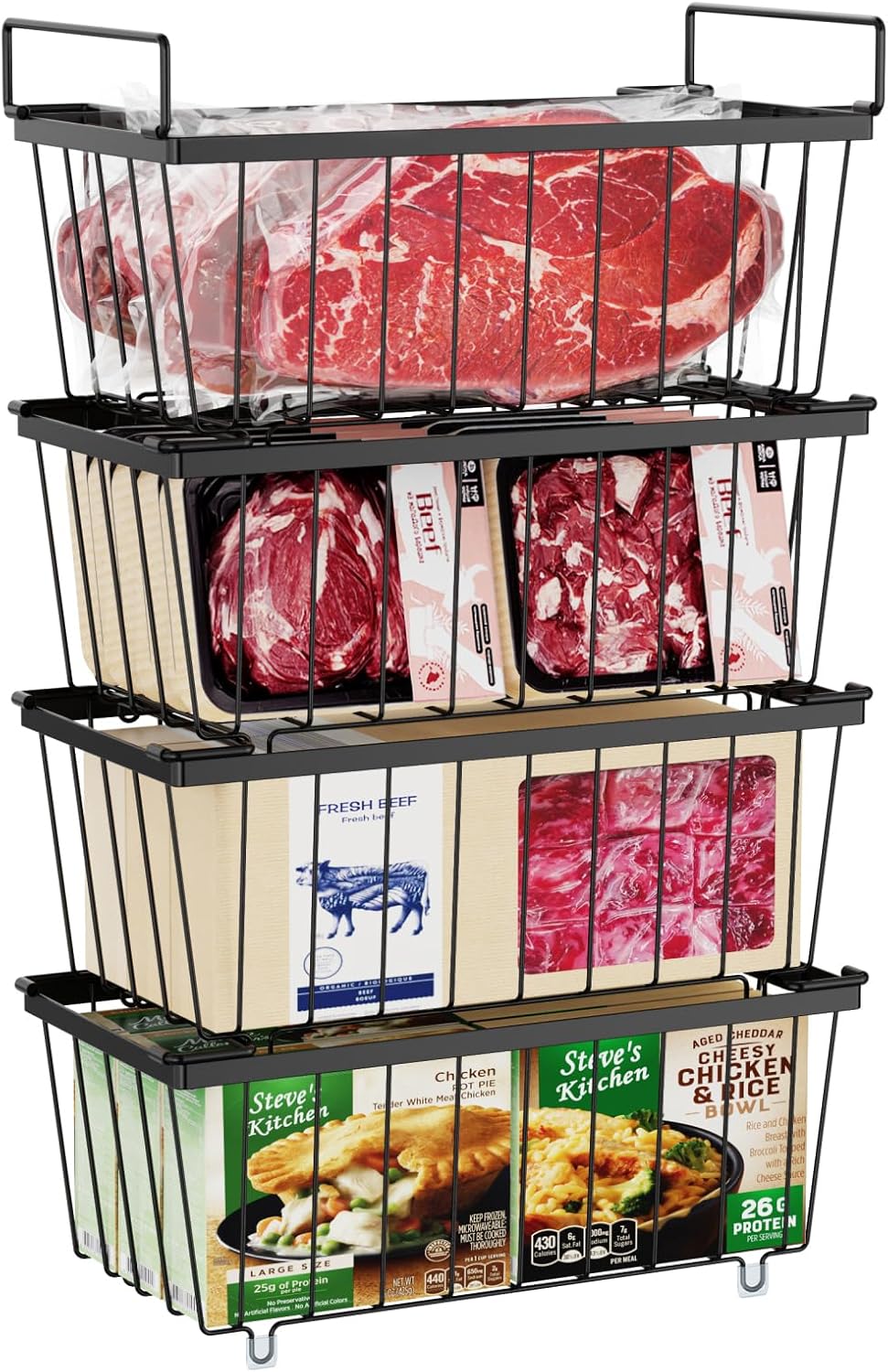 iSPECLE Chest Freezer Organiser - 4 Pack for 198 Litre Deep Freezer ...