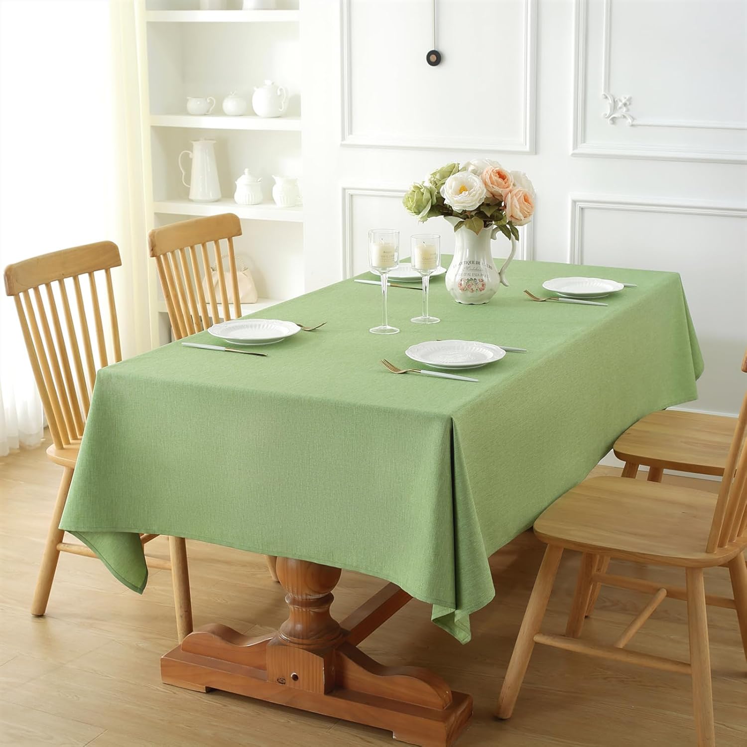 Amazon.com: Laolitou Square Tablecloth Linen Waterproof Textured Table ...