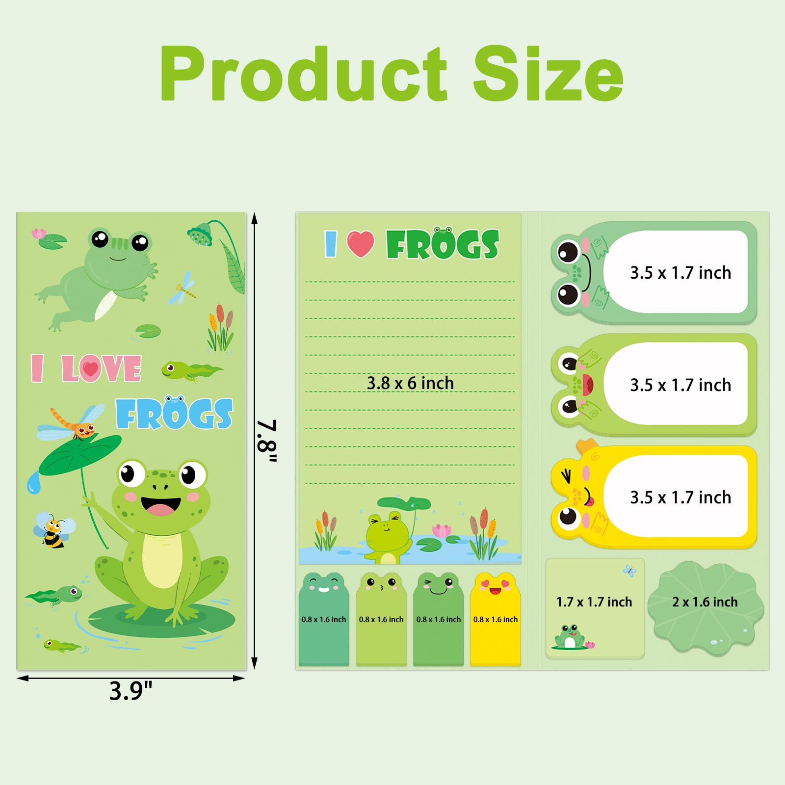 Snapklik.com : Yoklili Frogs Sticky Notes Set - Cute Cartoon Animal ...