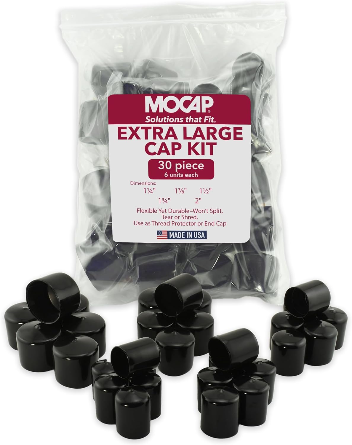 Amazon.com: MOCAP Round Vinyl Plastic Caps – Extra Large Cap Kit (1-1/4 ...