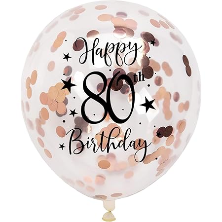 Amazon.com: Rose Gold 80th Birthday Decorations Party Supplies Gifts ...