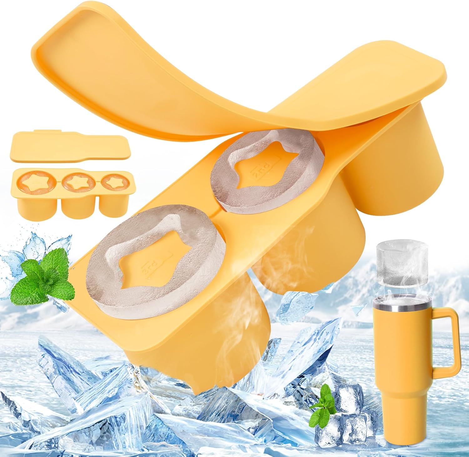 Amazon.com: ASPMIZ Ice Cube Tray for Tumbler Cup, Silicone Ice Cube ...