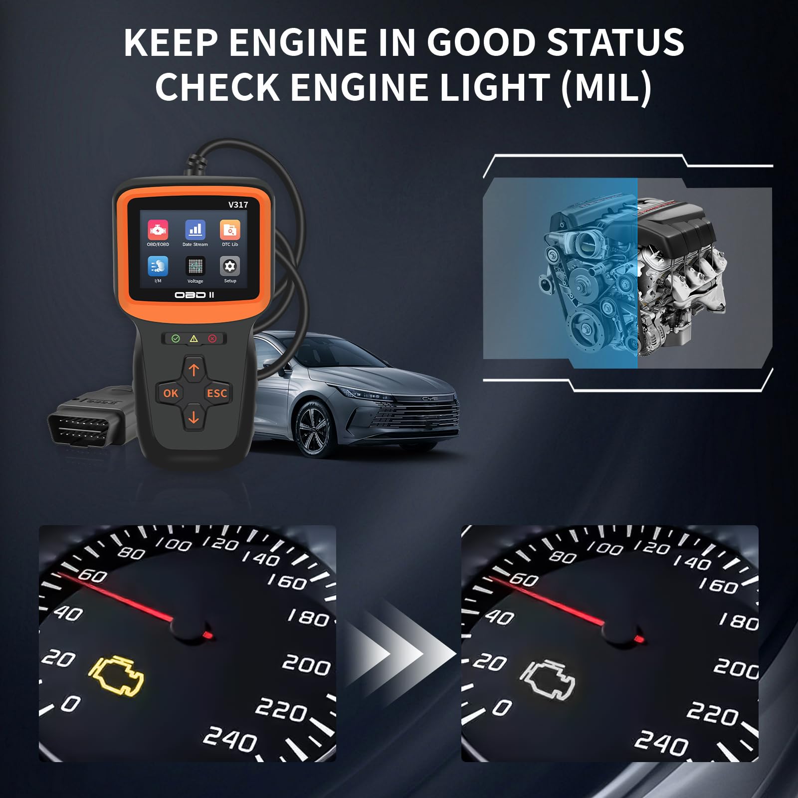 Snapklik.com : OBD 2 Scanner, Universal Code Reader Engine Fault Code ...