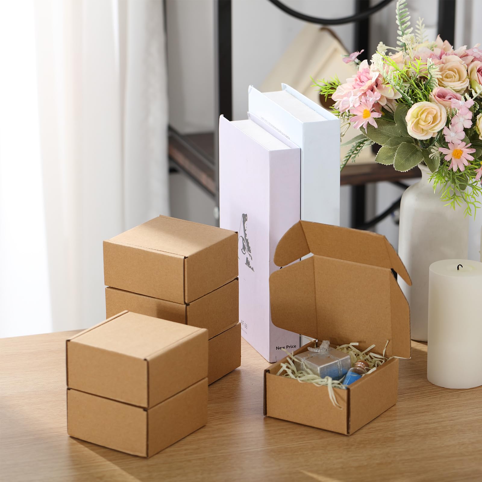 Snapklik.com : Qilery 60 Pcs Shipping Boxes Cardboard Gift Corrugated ...