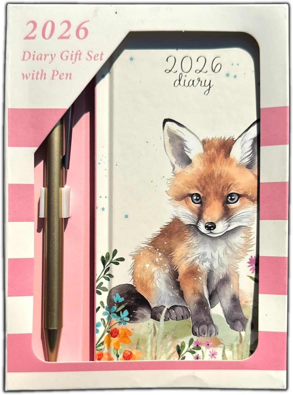 Shineone 2024 Slim Week To View Hardback Diary & Pen (Rose Gold Design ...