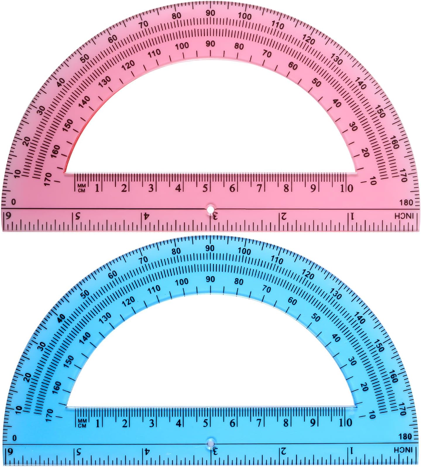 Amazon.com : ZZTX 2 Pack Plastic Protractor 6 Inches Math Protractors ...