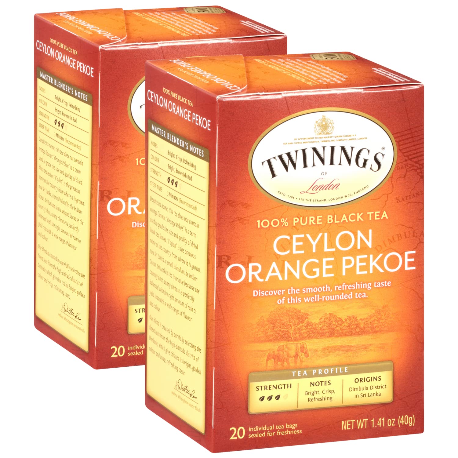 Amazon.com : Twinings Ceylon Orange Pekoe Tea Bags - Individually ...