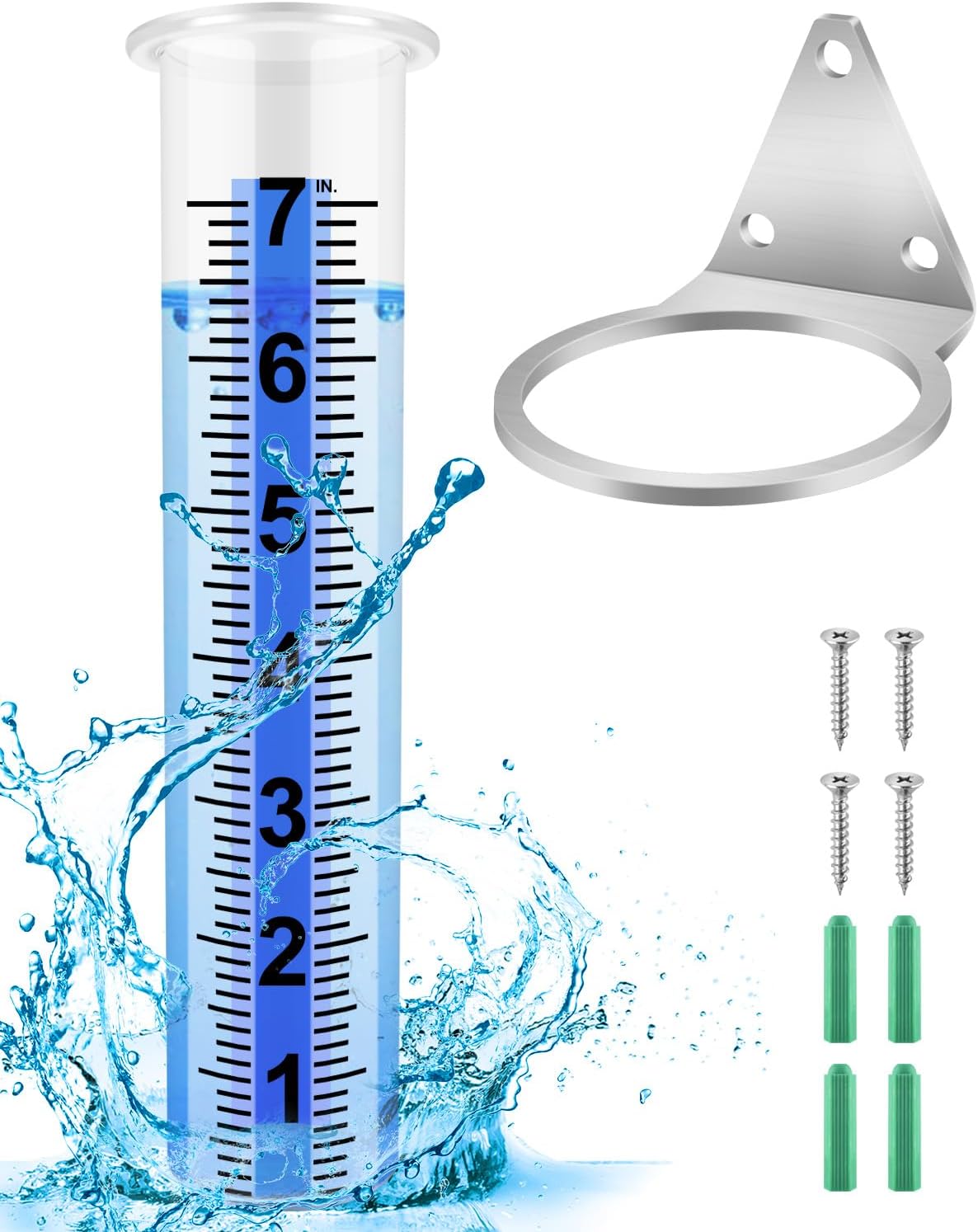 Amazon.com : PACETAP 7" Large Capacity Rain Gauge Outdoor, Rain Gauge ...