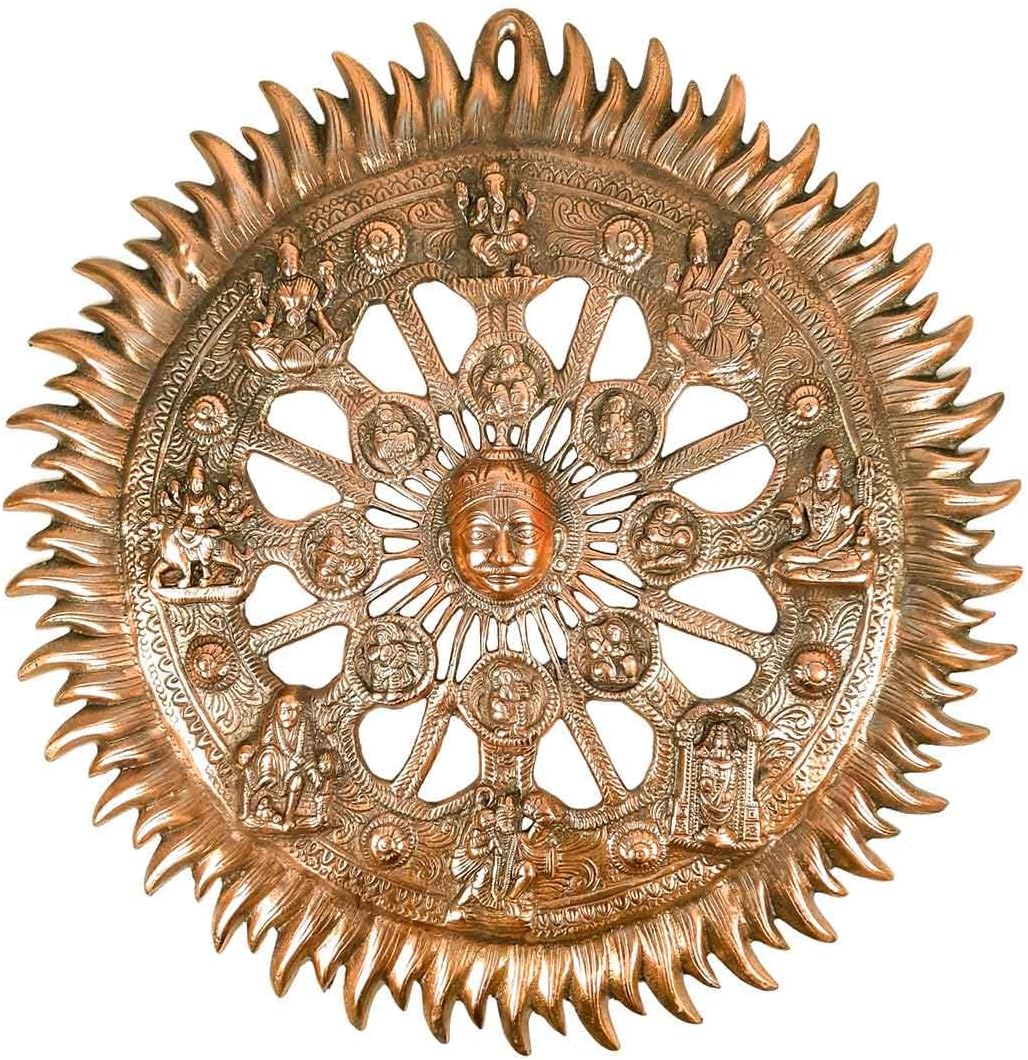 APKAMART Hand Crafted Sun Chakra Wall Hanging 20 Inch Sun Wall Hanging ...