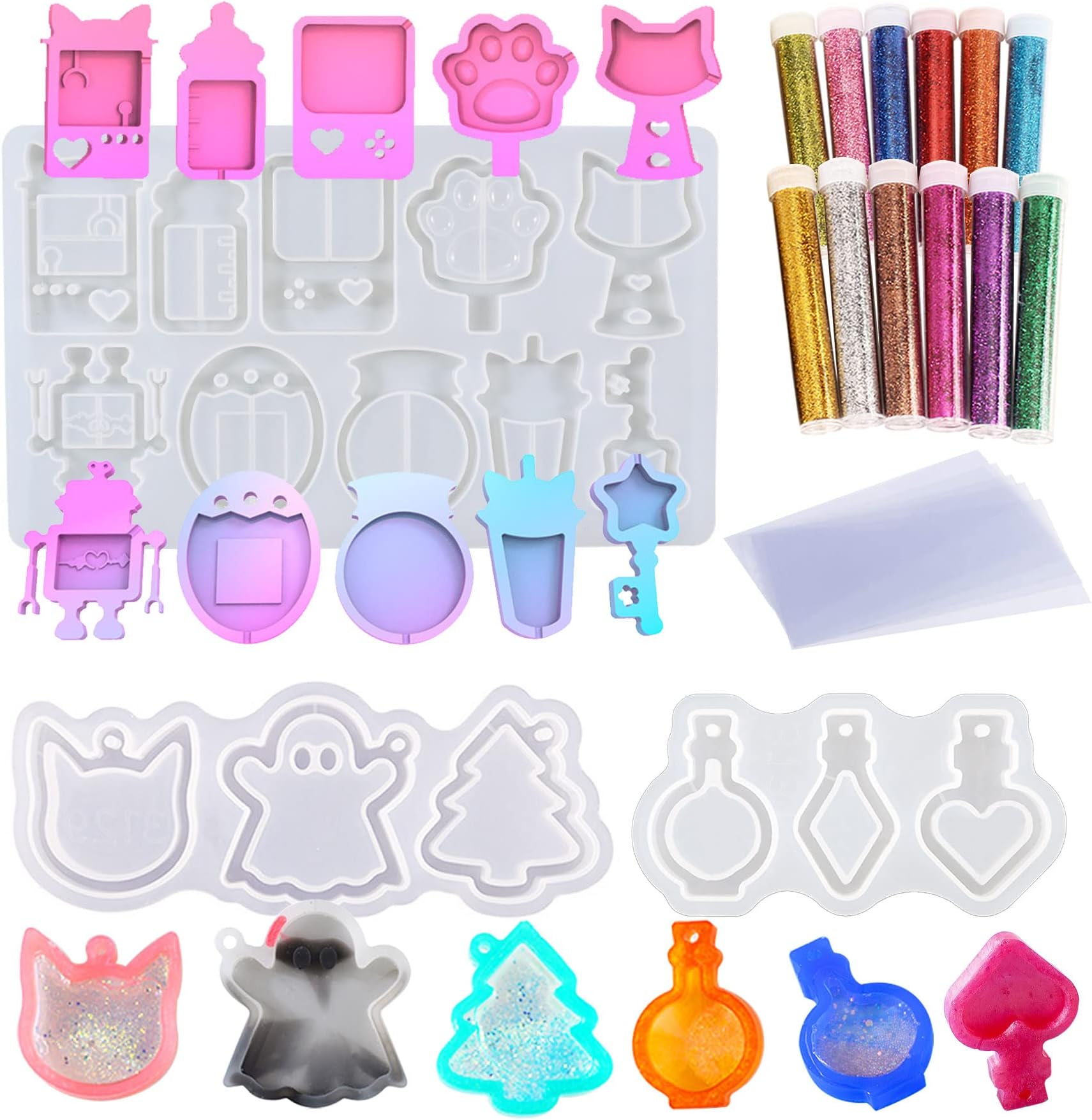 Mocoosy Kit de 182 moule silicone resine epoxy, 32 modèles moules ...