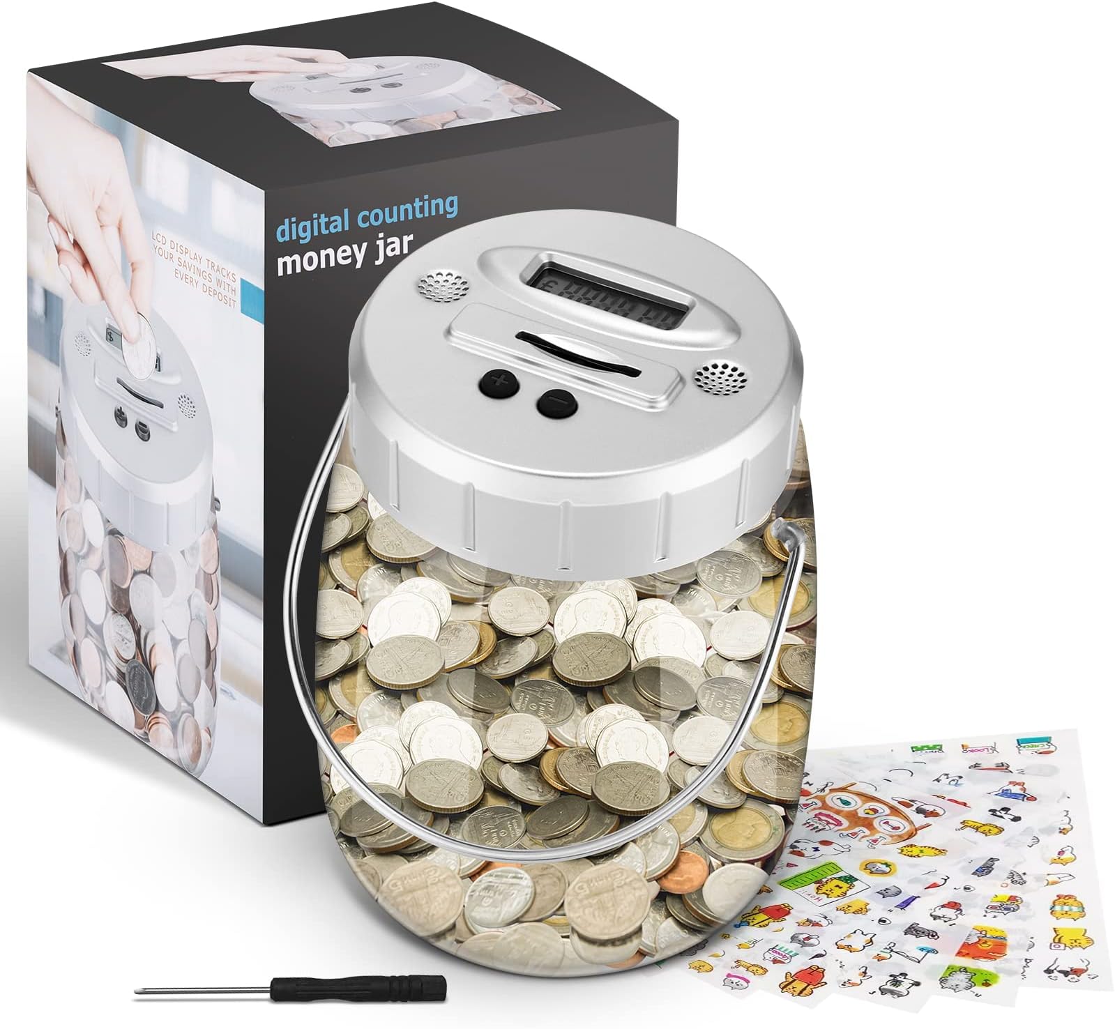 Pup Go Digital Saving Money Box UK Coins Automatic Counting - Large ...
