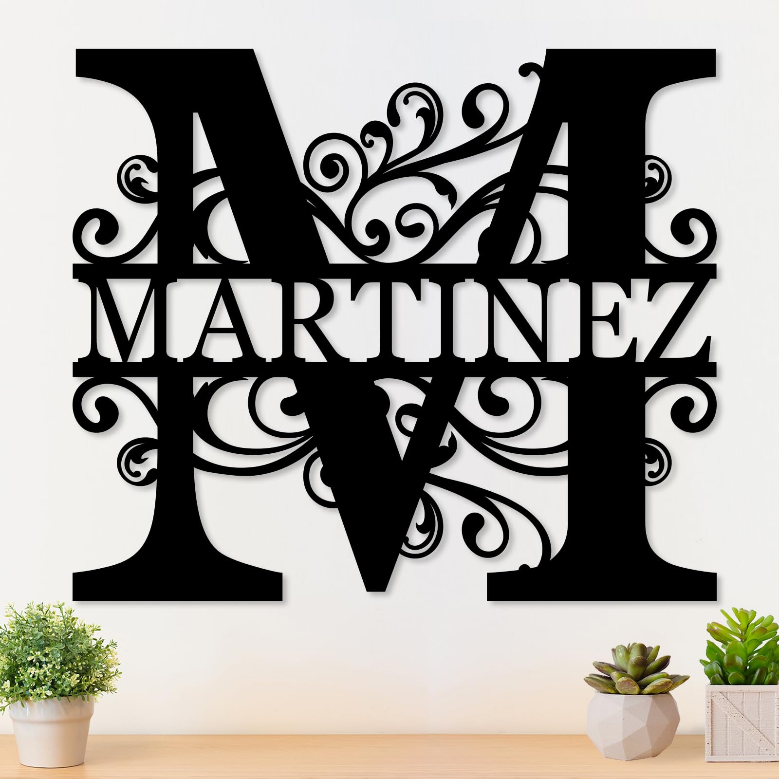 Amazon.com : Personalized Metal Wall Name Signs, Family Name Sign for ...
